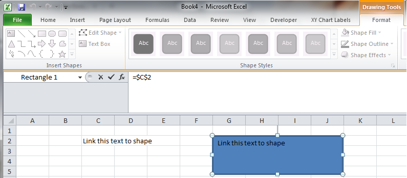 Link chart title to cell